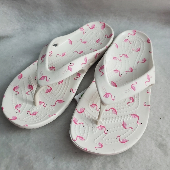 CROCS | Shoes | Crocs Womens Kadee Ii Flip Flop Flamingo Print Size 7 ...